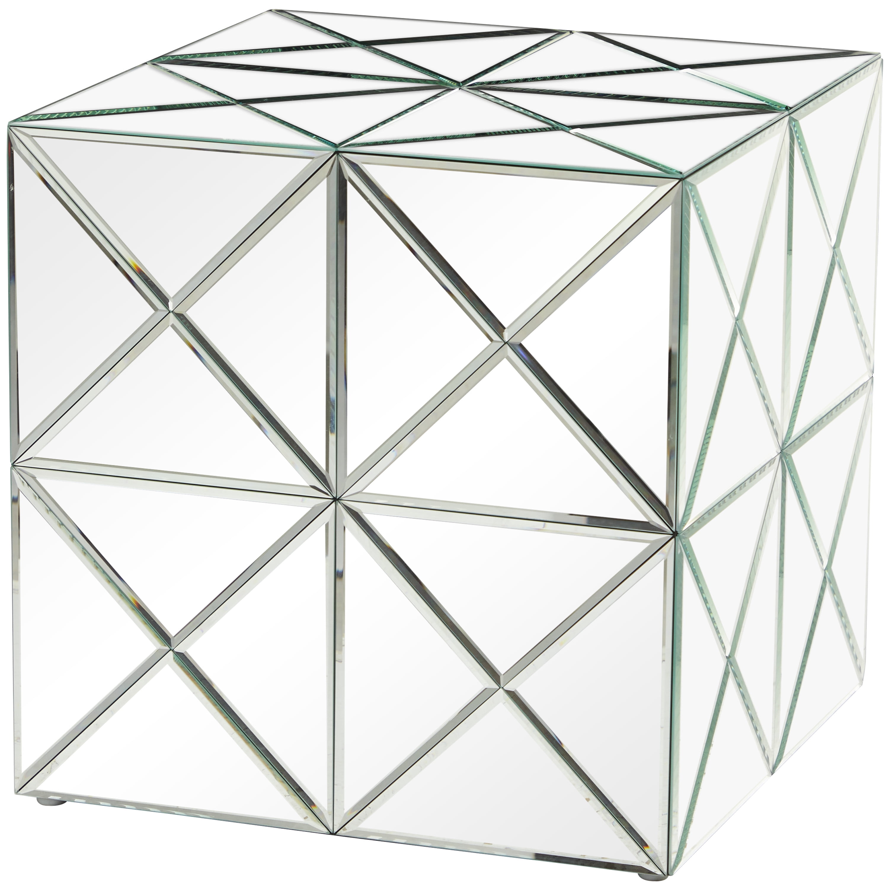 Free Shipping! DecMode 18x18 Silver Glass Mirrored Accent Table ...