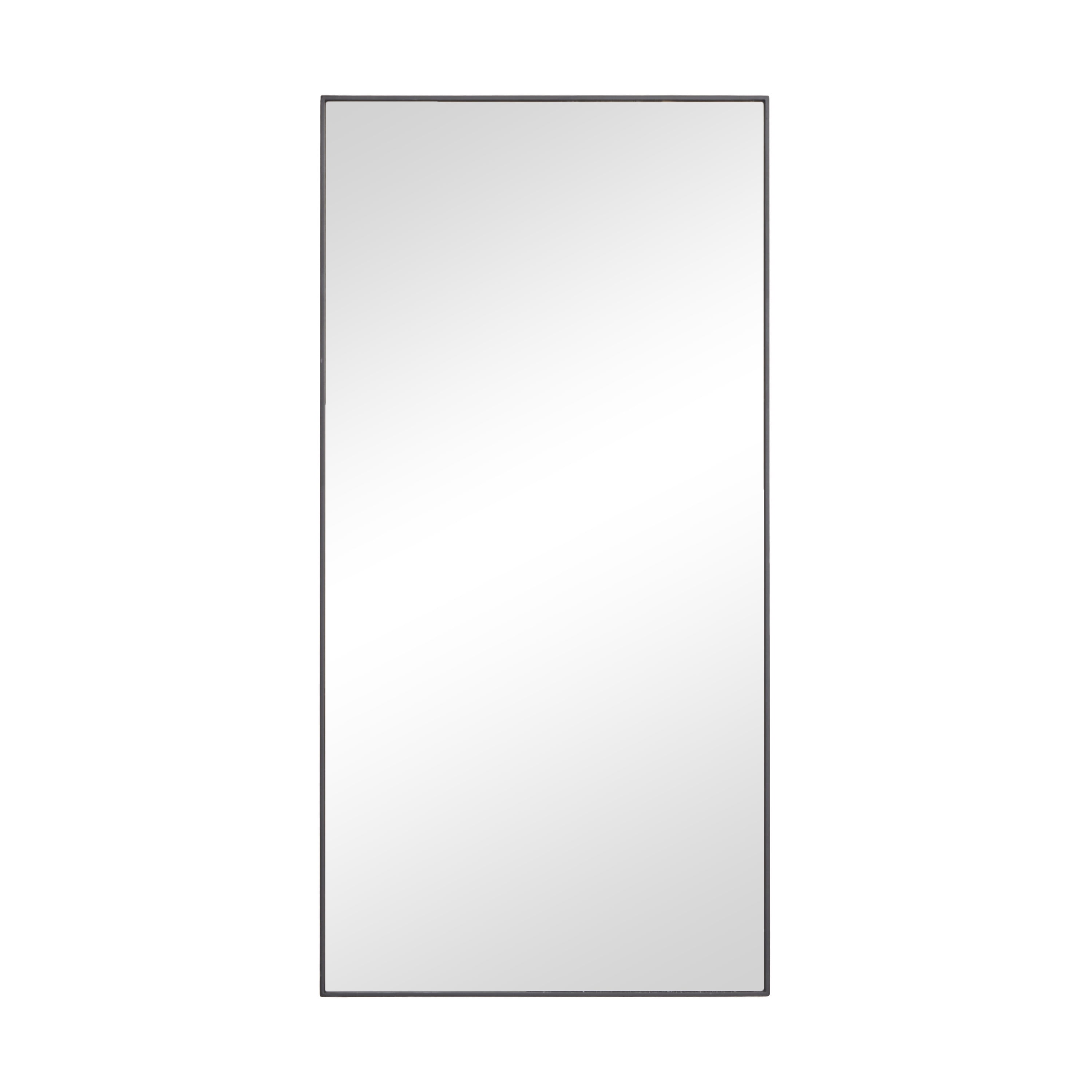 DecMode 18" x 36" Black Simplistic Wall Mirror with Thin Minimalistic ...