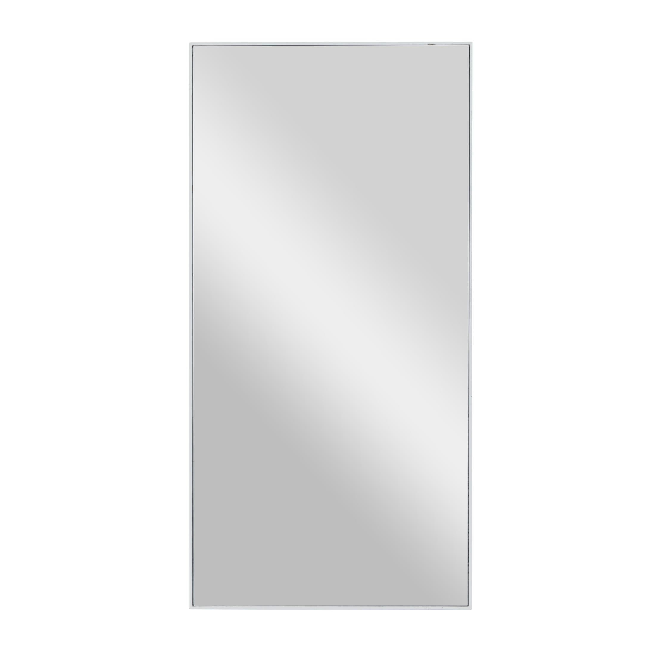DecMode 18x36" White Rectangular Wall Mirror with Thin Wood Frame ...