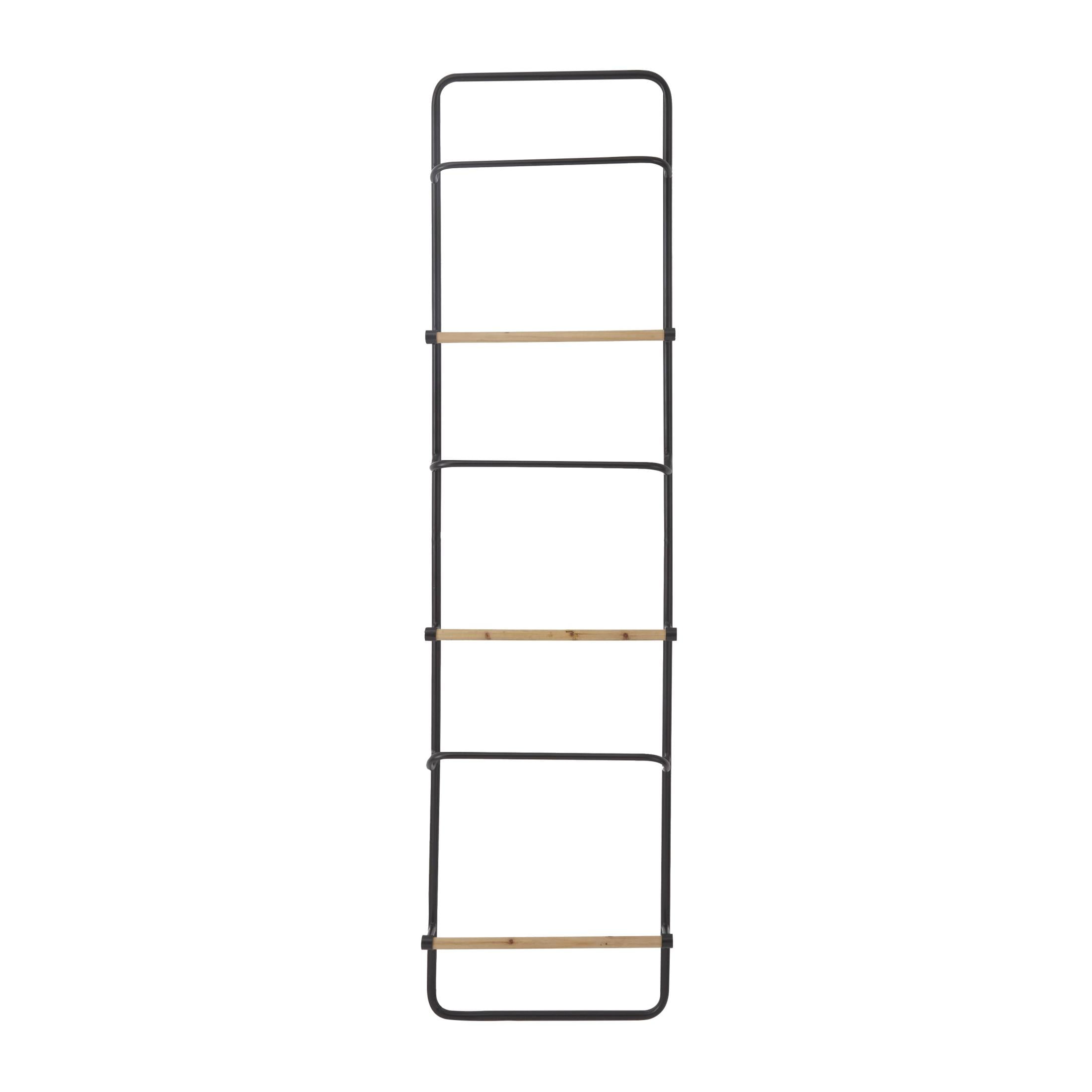 DecMode 18" x 70" Black Metal Wall Mounted 6 Rung Ladder, 1-Piece ...