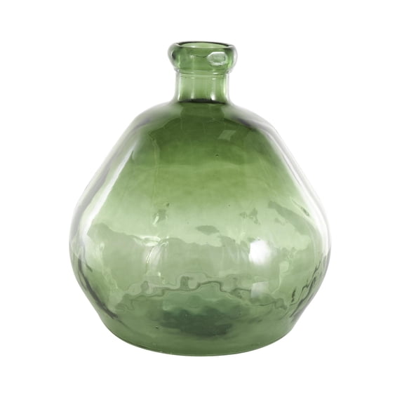 DecMode 19 Wide Ombre Spanish Bottle Green Recycled Glass Vase ...