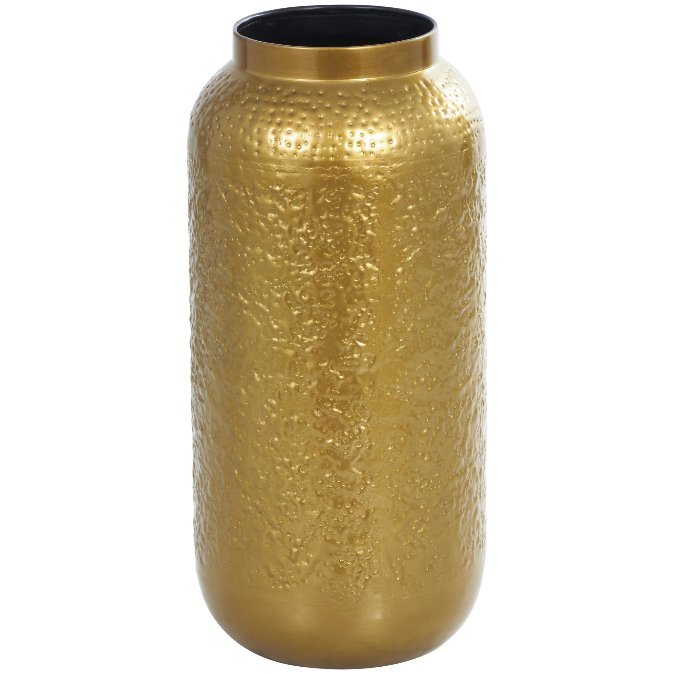 Free Shipping! DecMode 19in Textured Hammered Gold Metal Vase - Modern ...