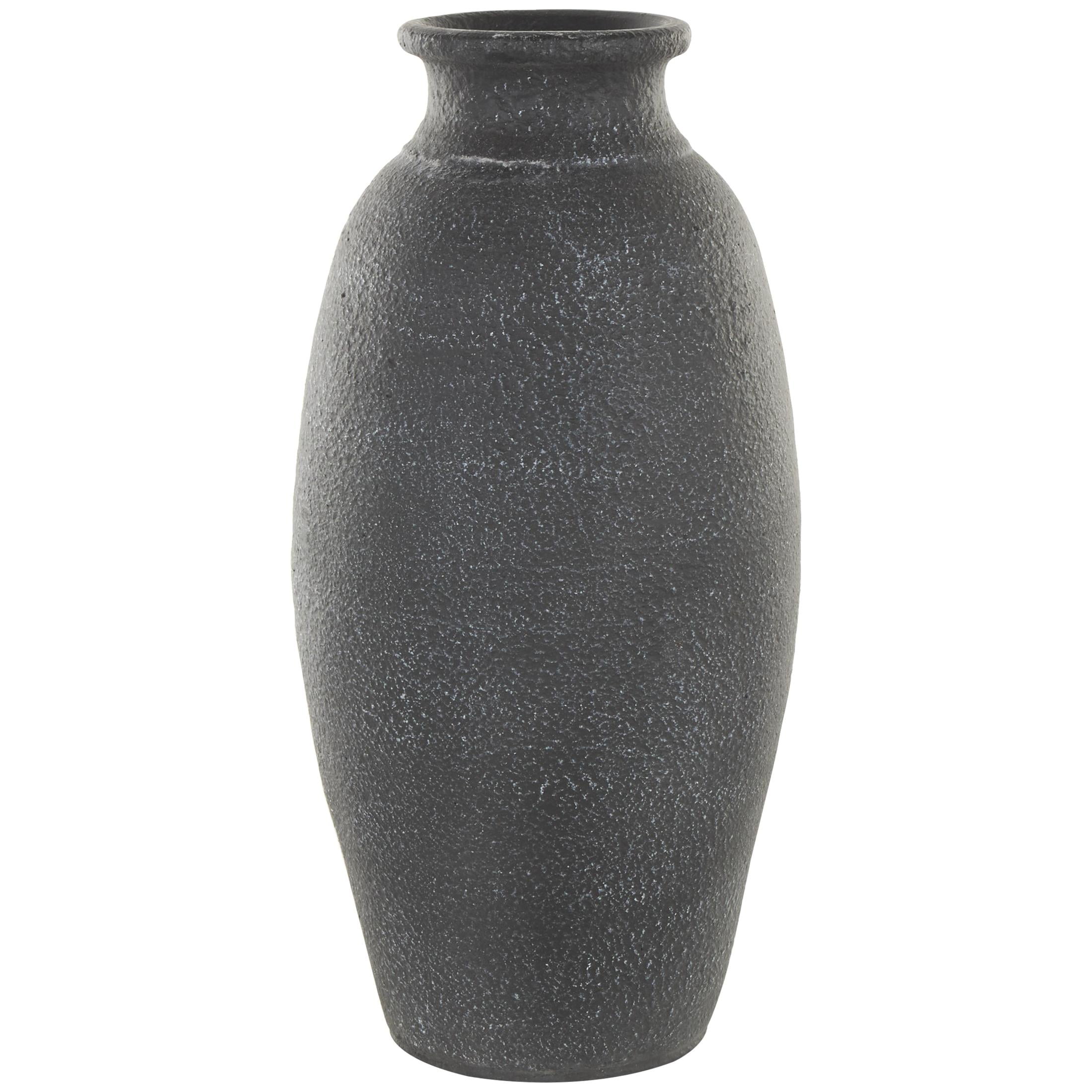 DecMode 19" Textured Whitewashed Black Ceramic Vase - Walmart.com