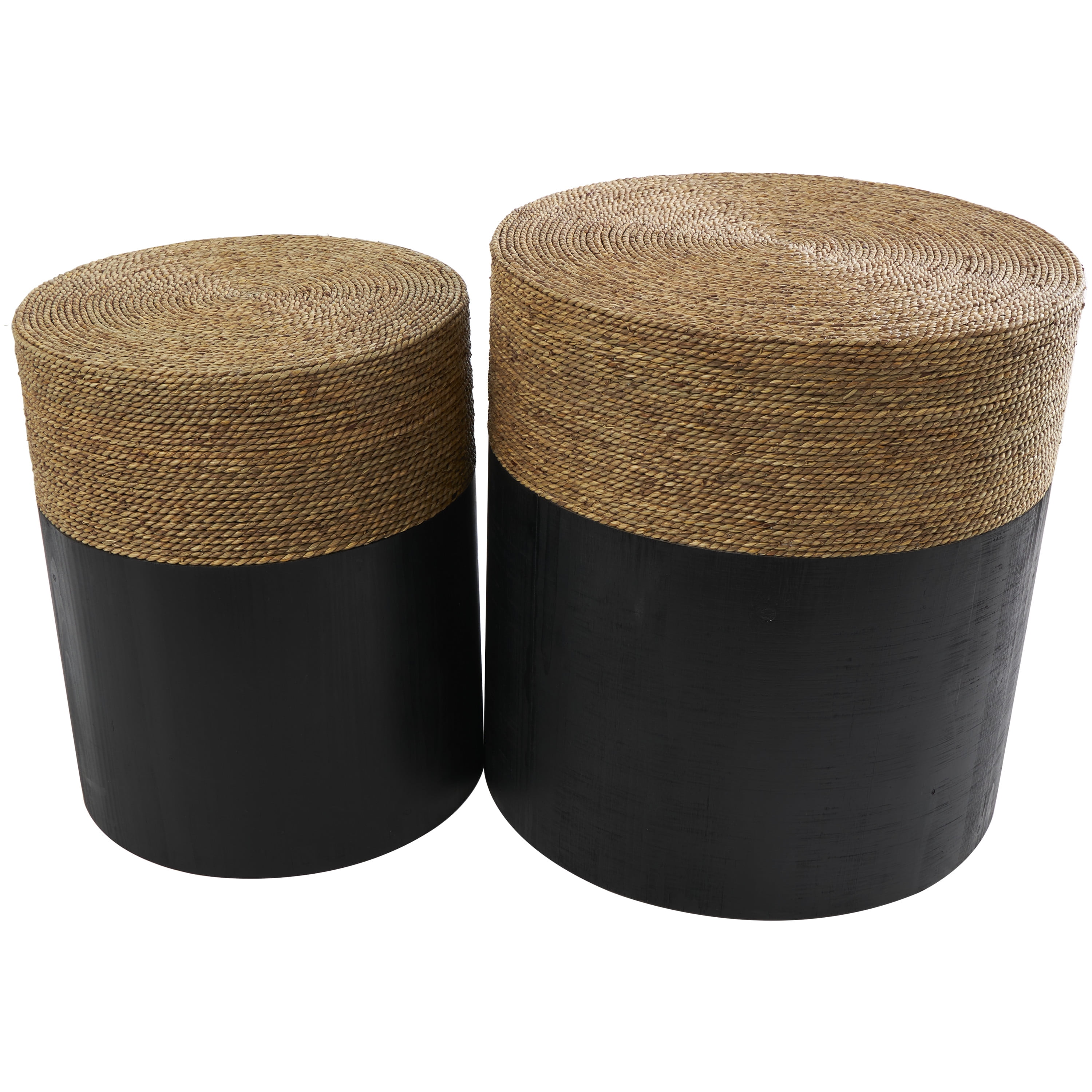 DecMode Black Wood Handmade Colorblock Accent Table Set - Walmart.com