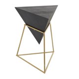 DecMode Black Wood Inverted Pyramid Geometric Accent Table - Walmart.com
