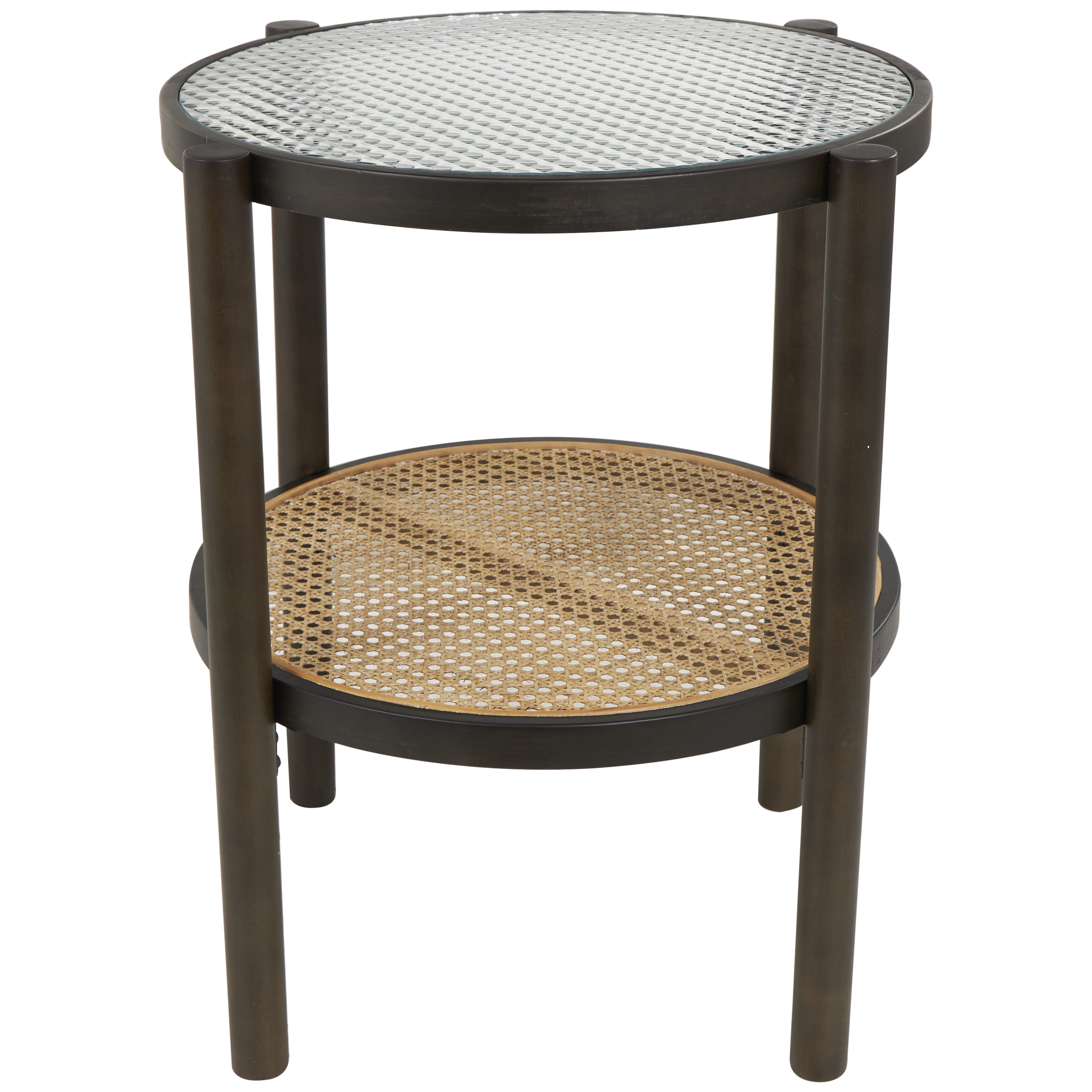 Free Shipping! DecMode 19x24 Brown Rattan Accent Table with Glass Top ...