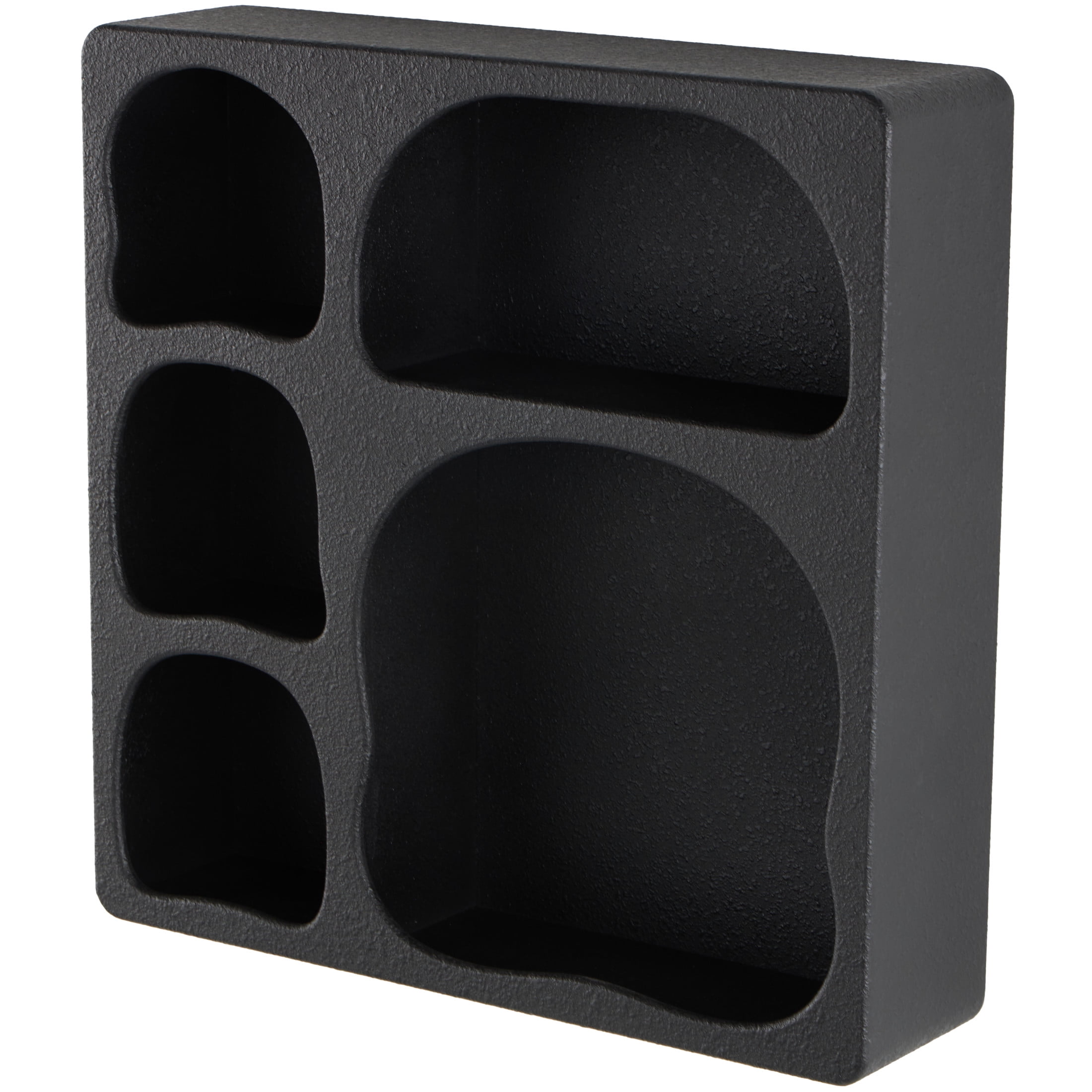 DecMode 19" x 5" 5-Tier Black Geometric Wall Shelf with Abstract Block ...