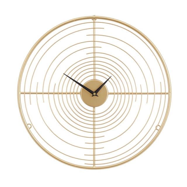 DecMode 20" Gold Metal Open Frame Swirl Wall Clock - Walmart.com