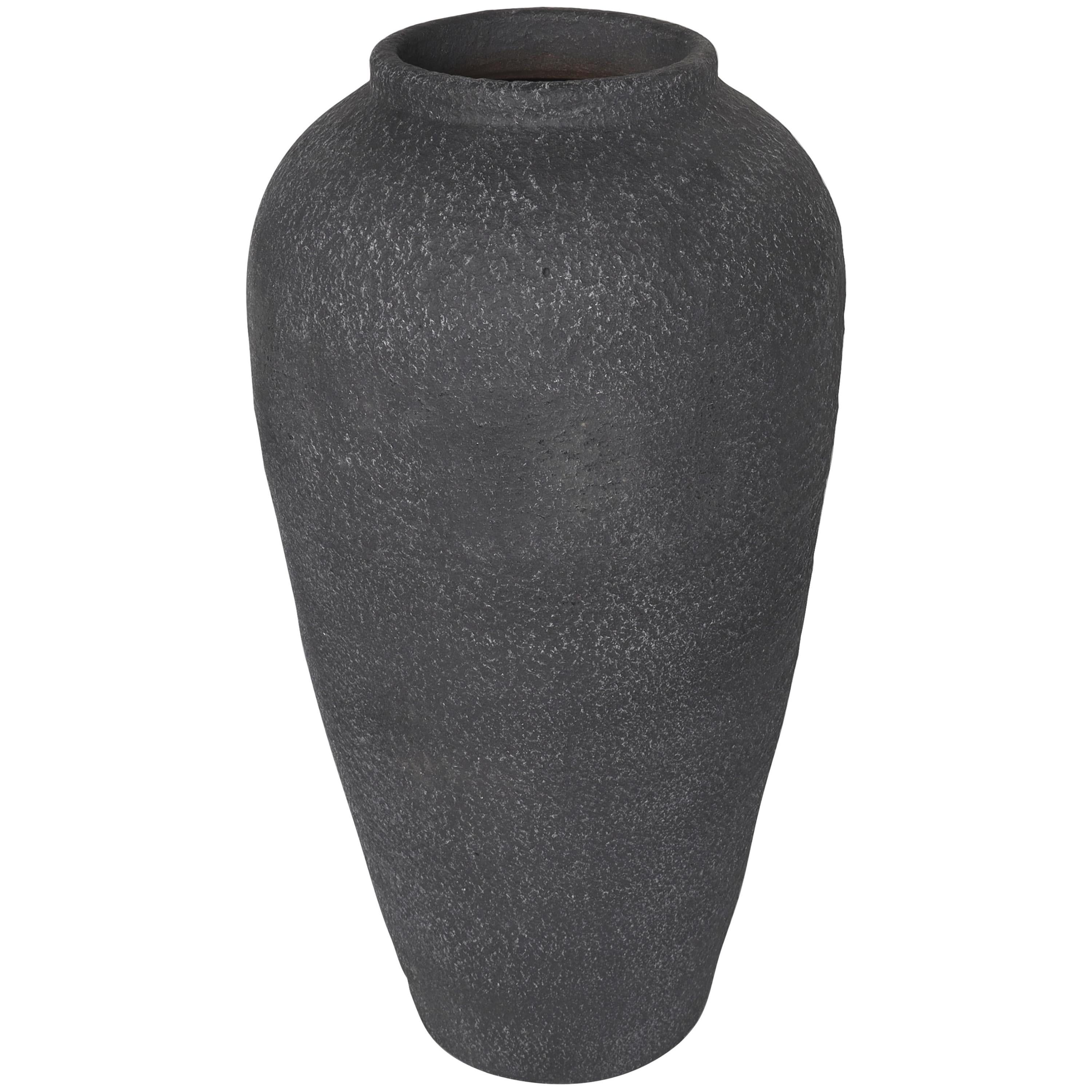 DecMode 20" Textured Black Ceramic Vase - Walmart.com