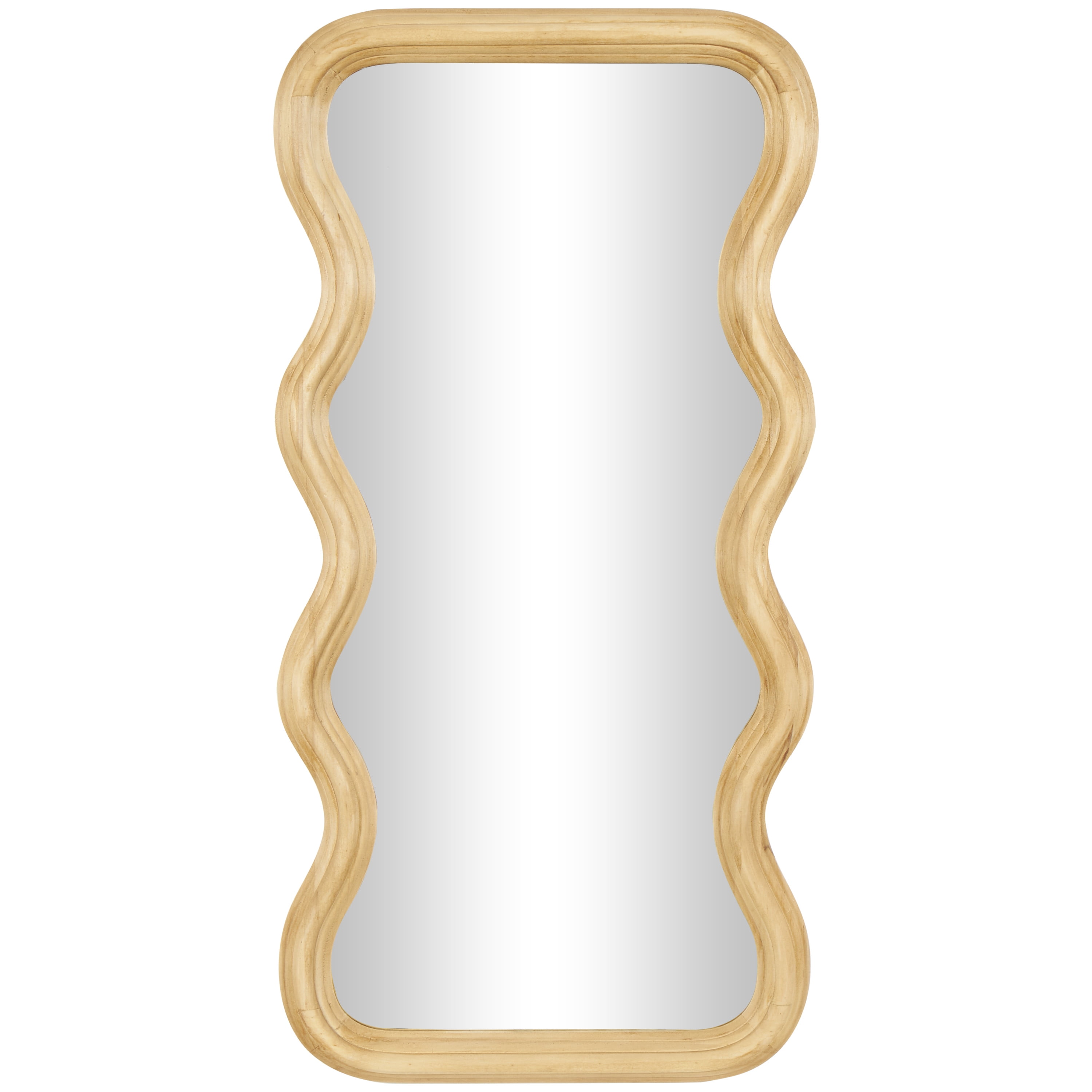 Free Shipping! DecMode 20" x 39" Brown Wavy Wall Mirror with ...