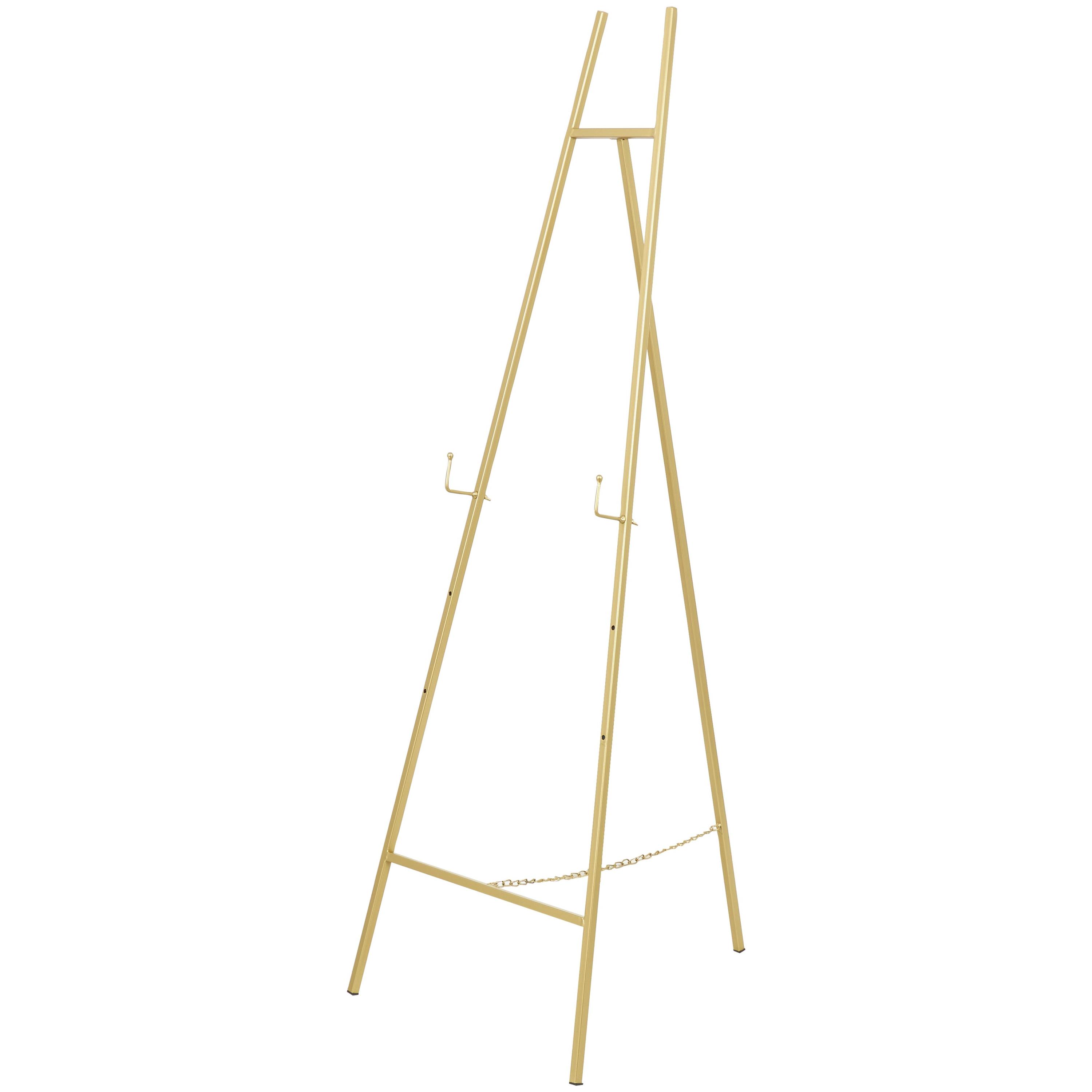 DecMode 20" x 56" Gold Metal Tall Adjustable 3 Tier Geometric Easel ...