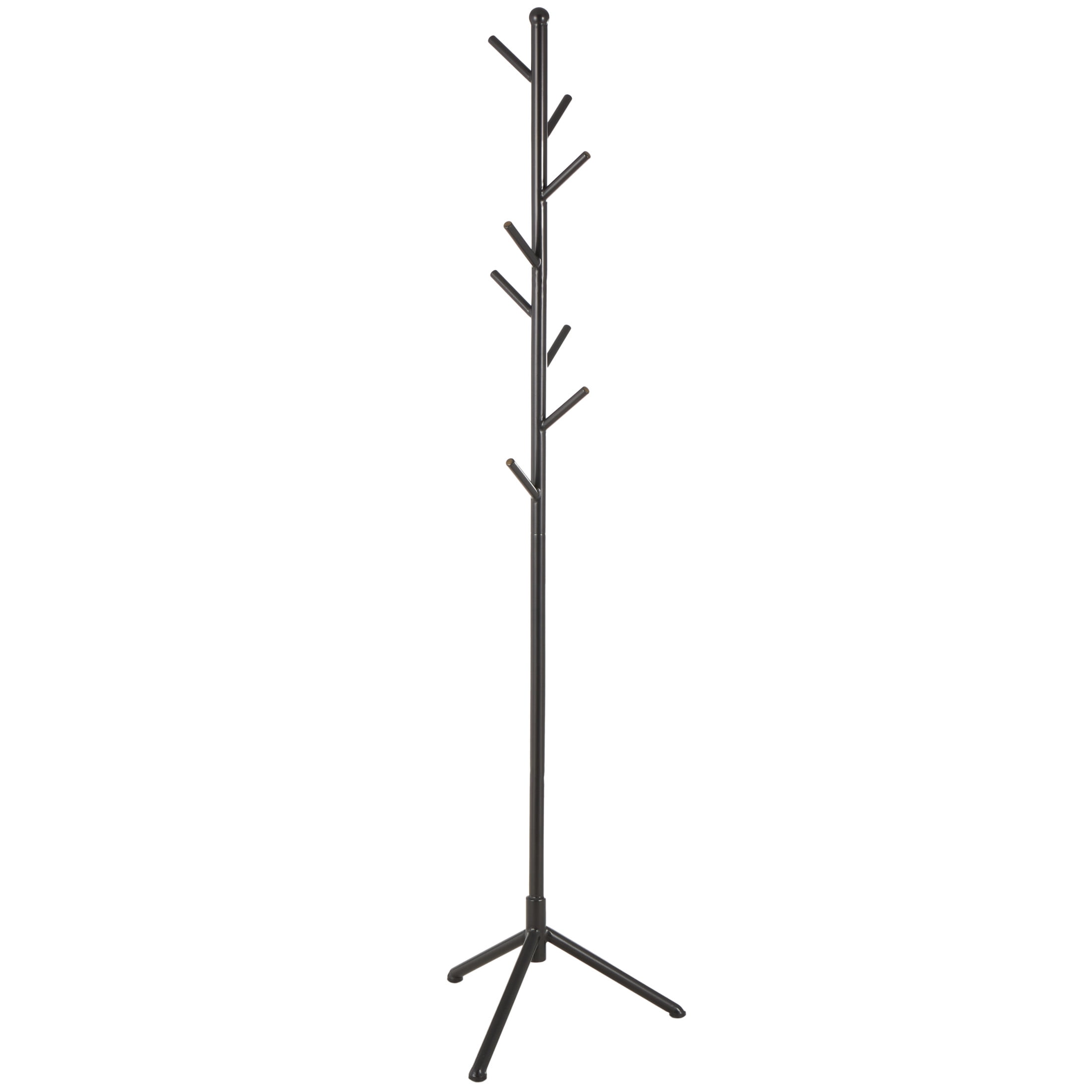 DecMode 20" x 71" Black Metal 8 Hook Coat Rack with Triangle Legs, 1 ...