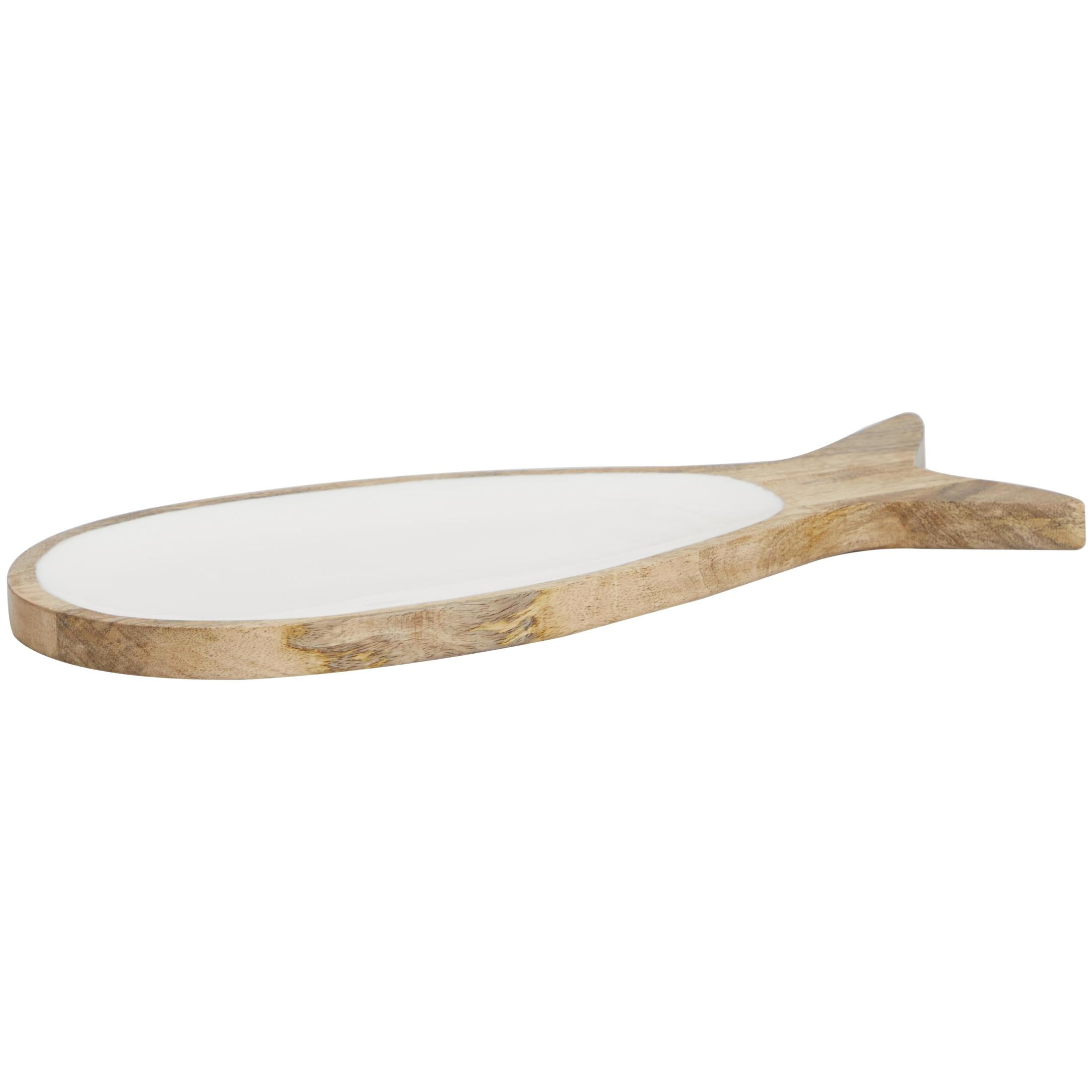 DecMode Brown Mango Wood Fish Tray Coastal Style Home Decor - Walmart.com