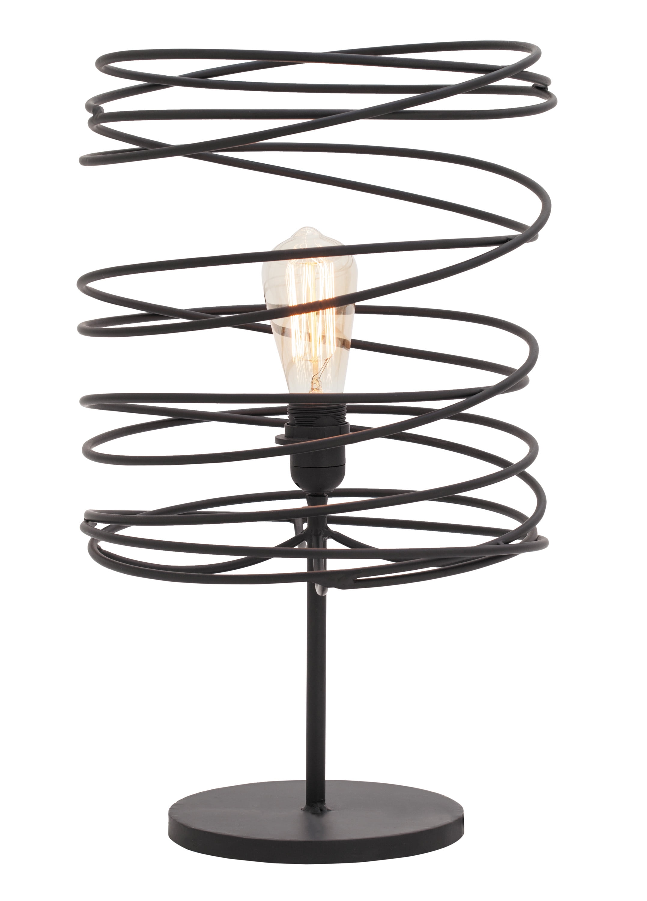 DecMode 21" Twisted Wire Black Accent Lamp with Black Metal Shade ...