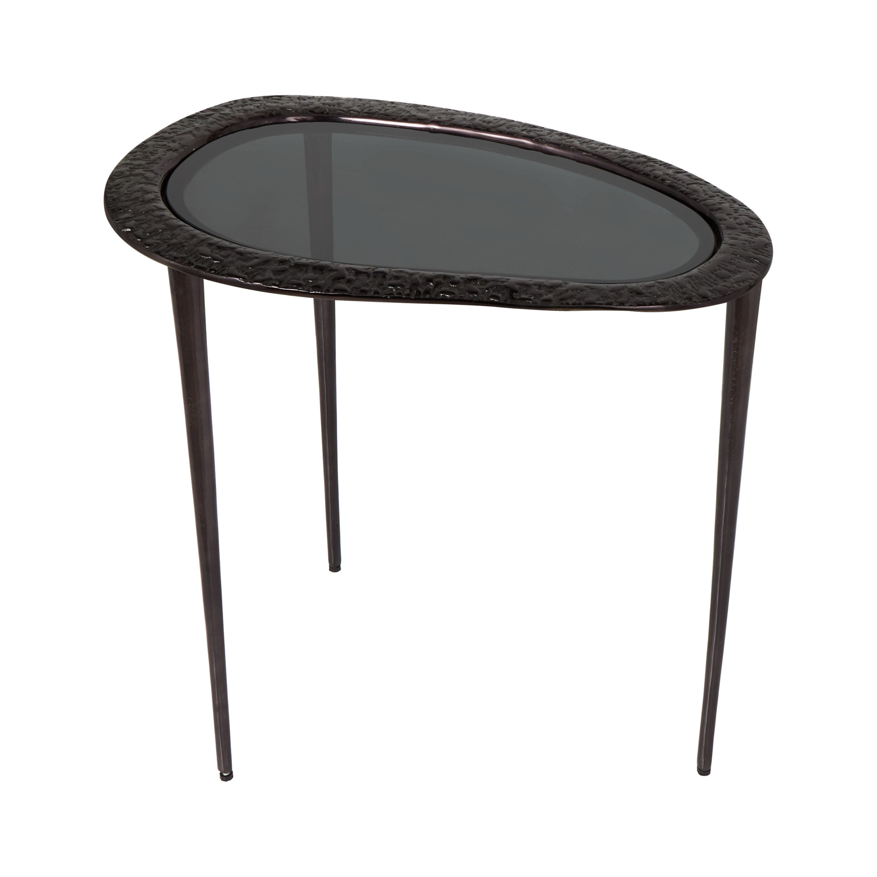 DecMode Black Aluminum Oval Accent Table - Modern Design - Walmart.com