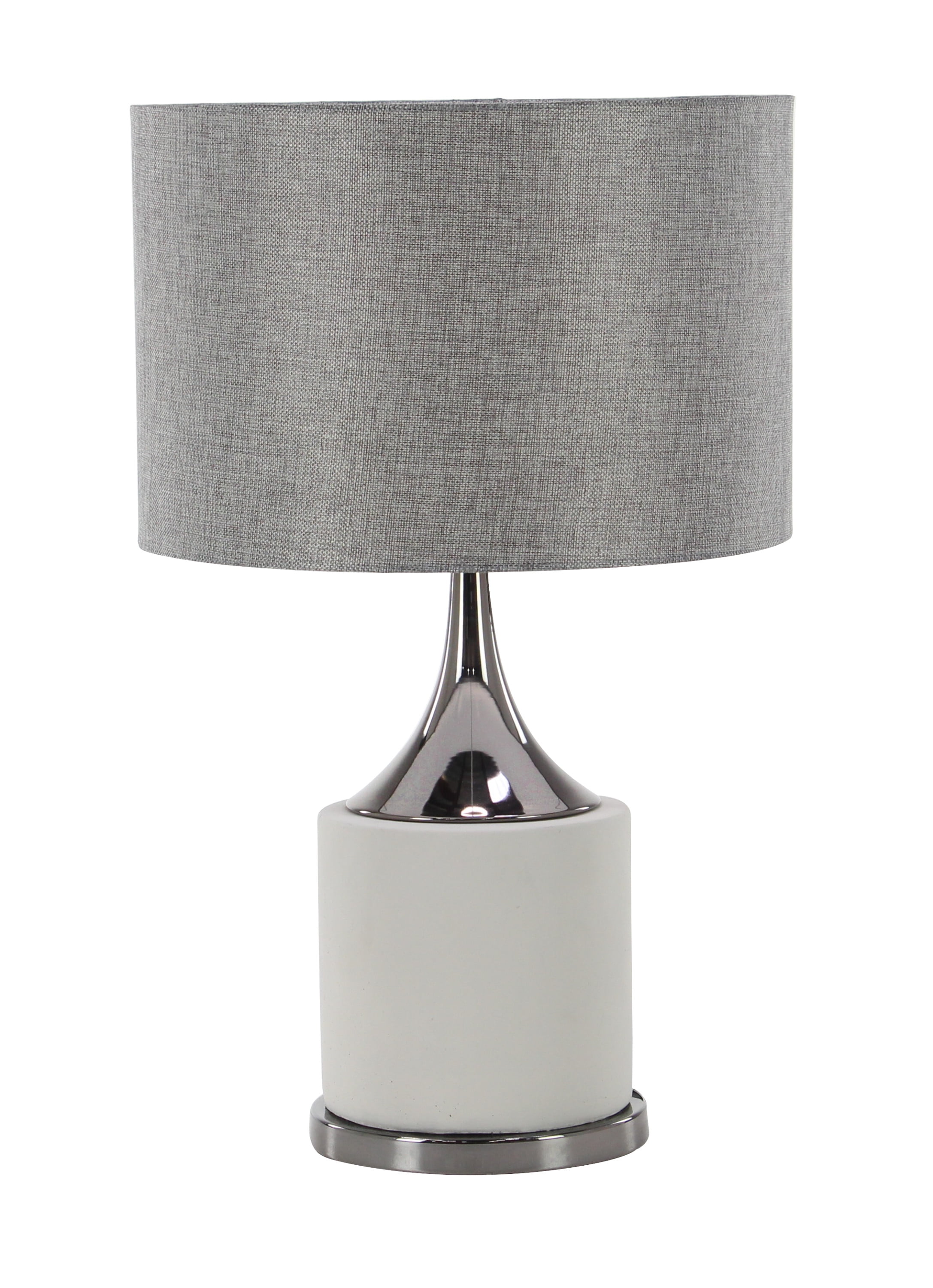 DecMode 24" Gray Table Lamp with Gray Linen Shade - Walmart.com