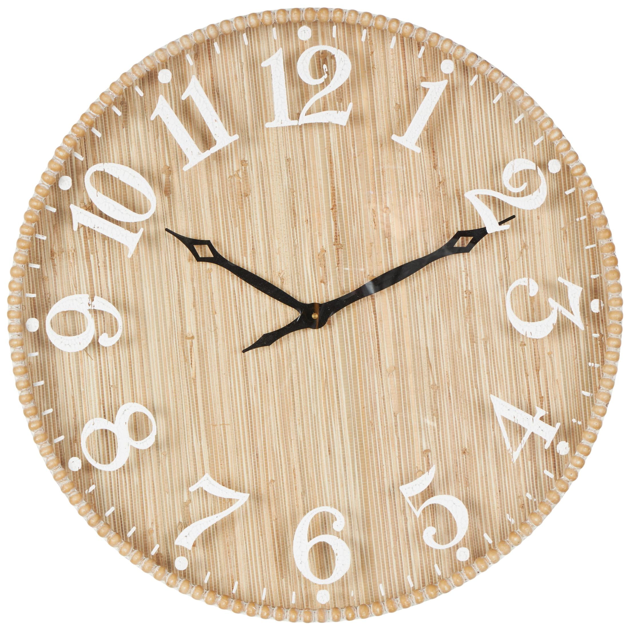 Free Shipping! DecMode 49 Inch Rustic Light Brown Wood Wall Clock with ...