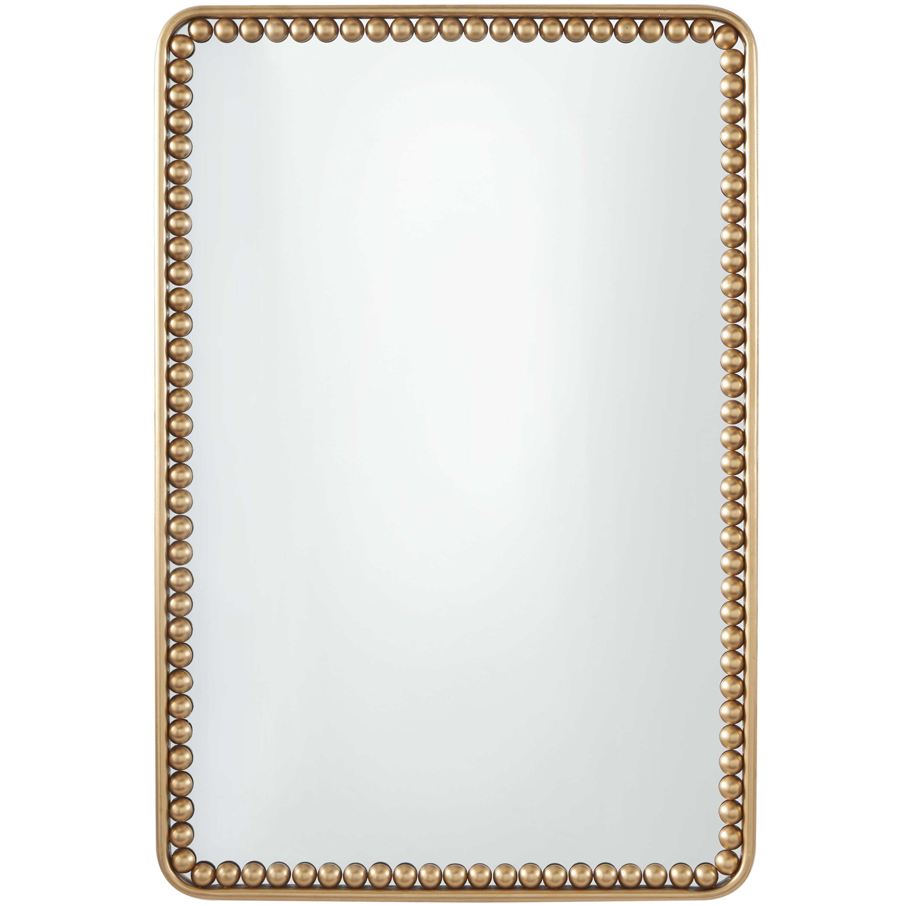 DecMode 24" x 36" Gold Wall Mirror with Beaded Detailing - Walmart.com