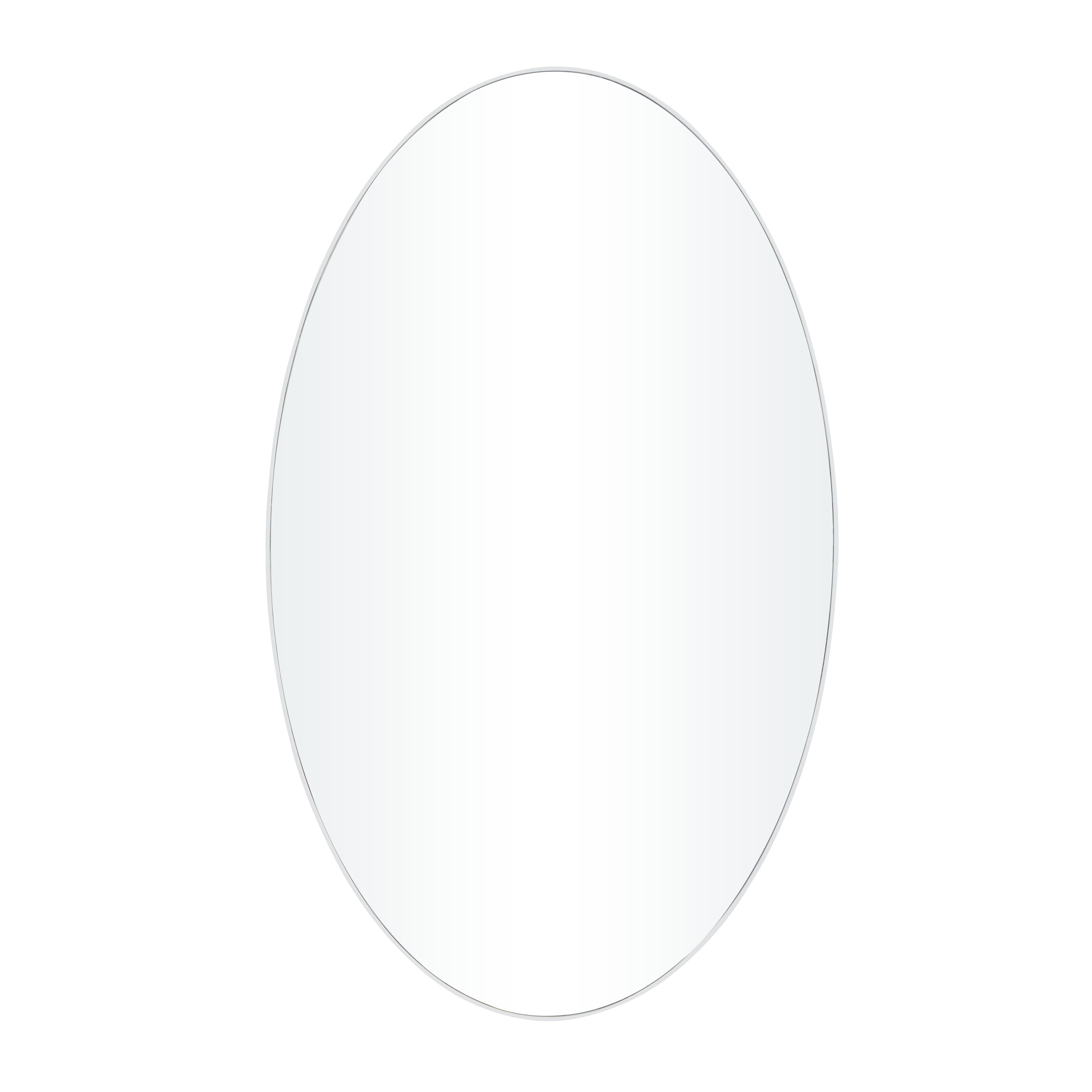 DecMode 24" x 40" White Oval Wall Mirror with Thin Minimalistic Frame ...