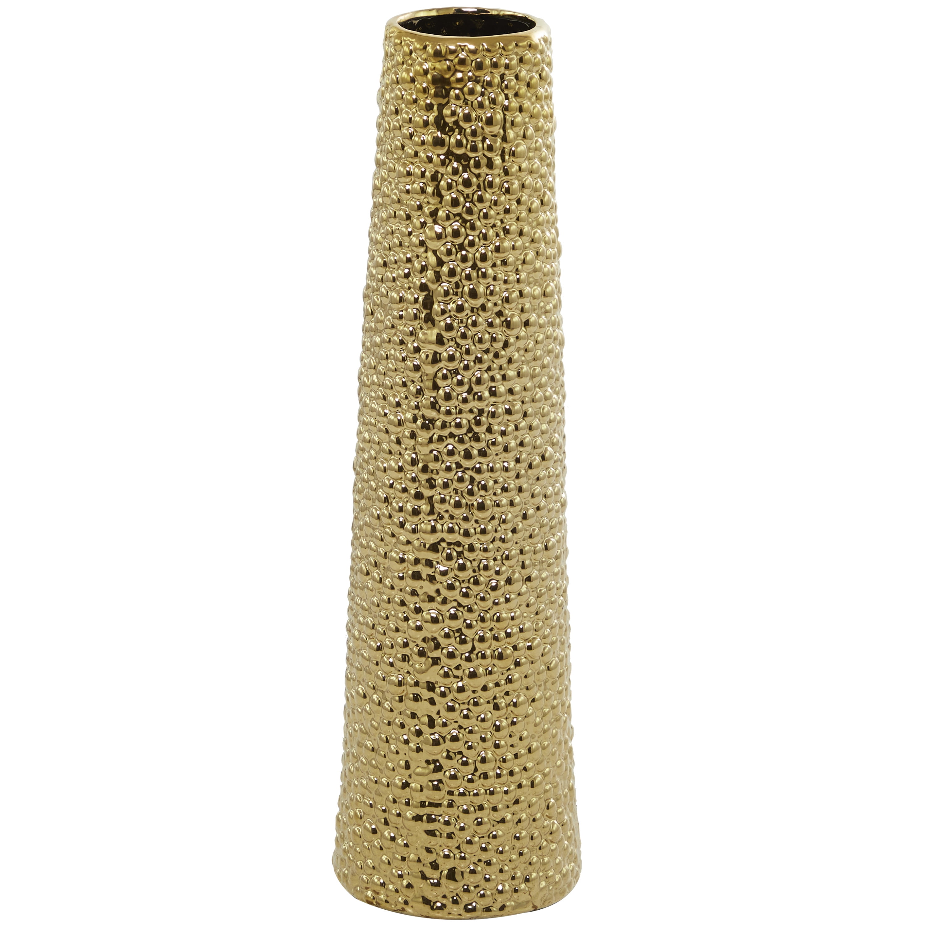 Free Shipping! DecMode 25in Gold Ceramic Vase with Bubble Texture ...