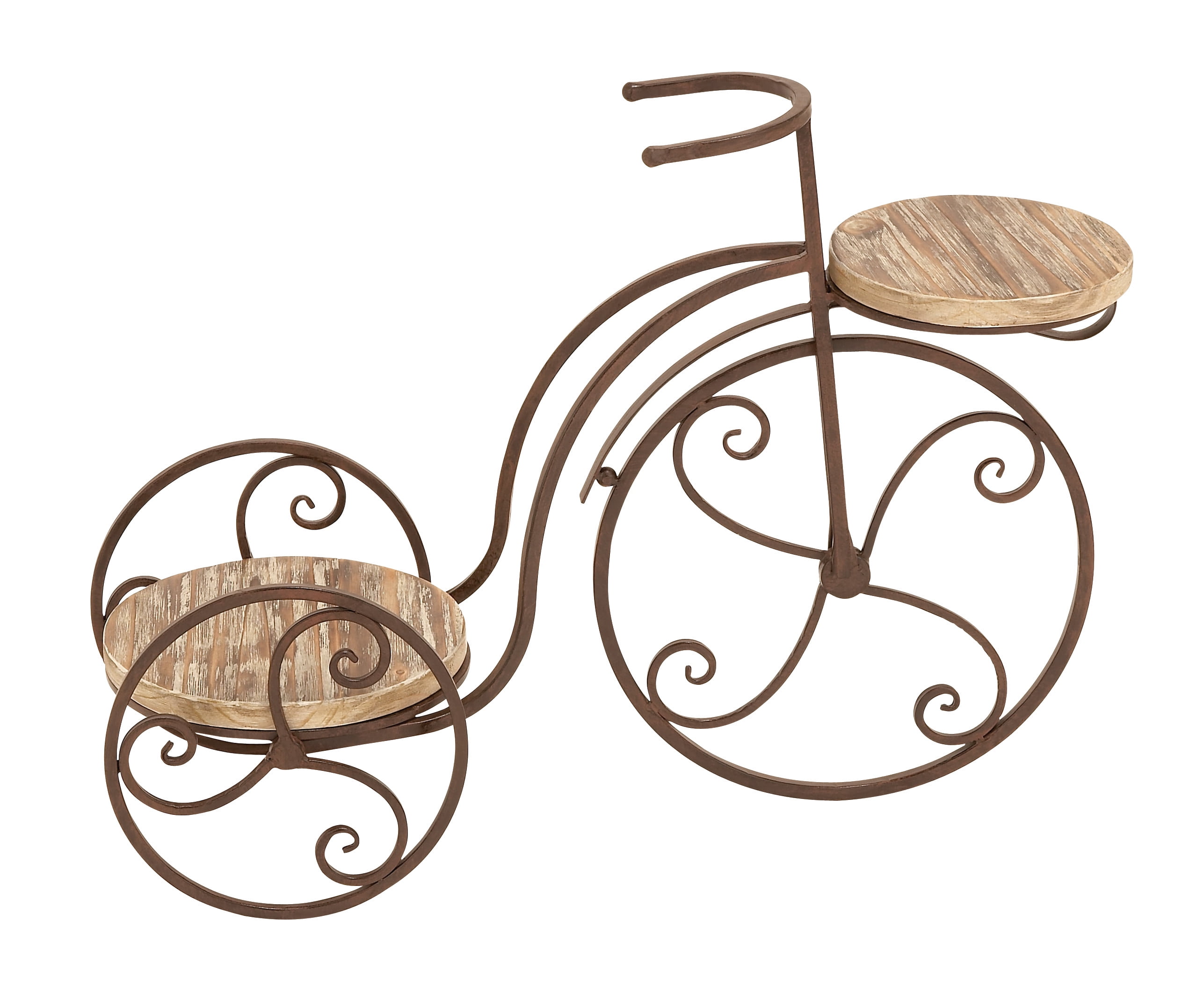 DecMode 25" x 10" x 19" 2 Tier Brown Metal Indoor Outdoor Bike ...