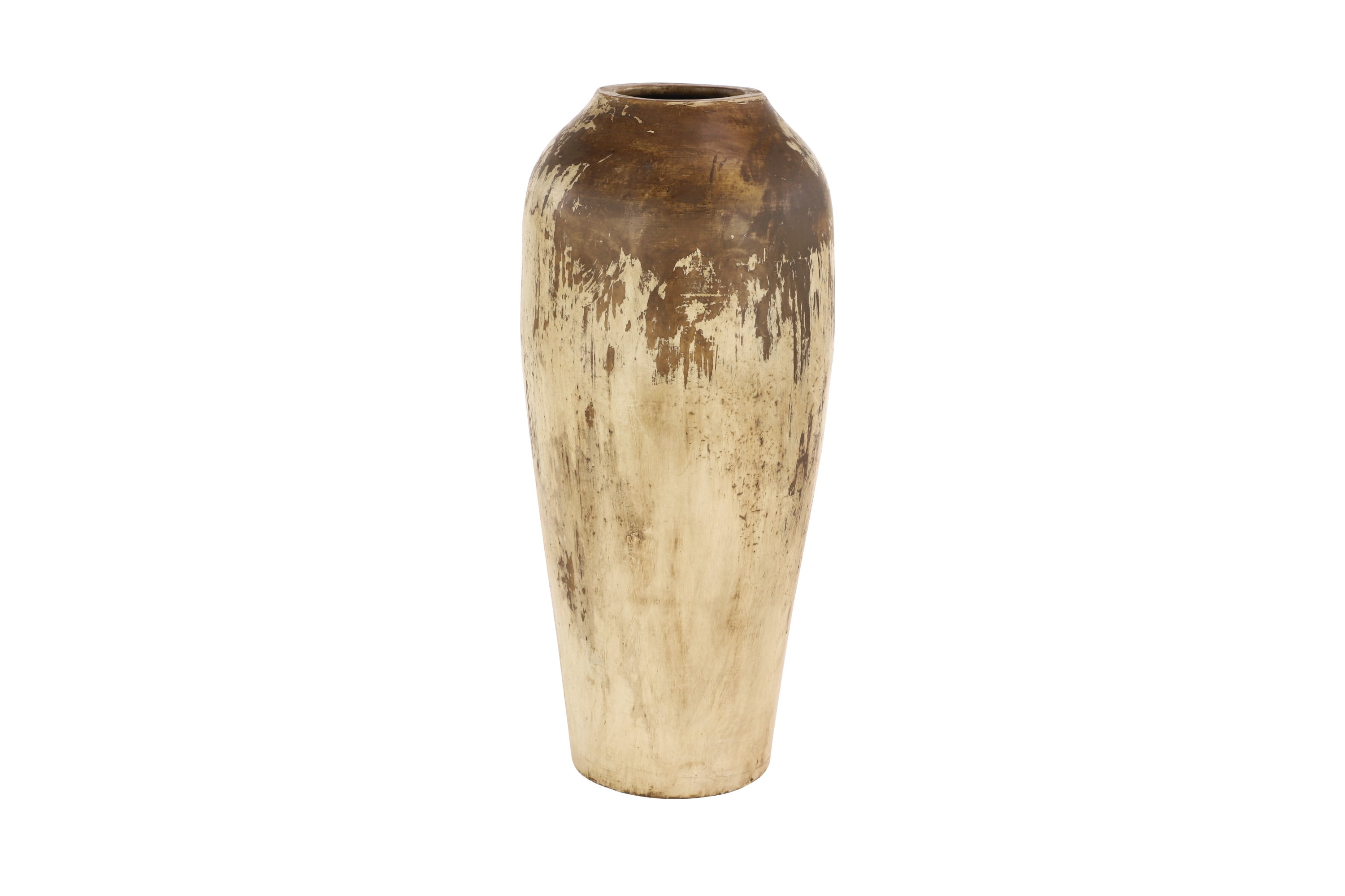 DecMode 26" Handmade Distressed Beige Ceramic Vase - Walmart.com