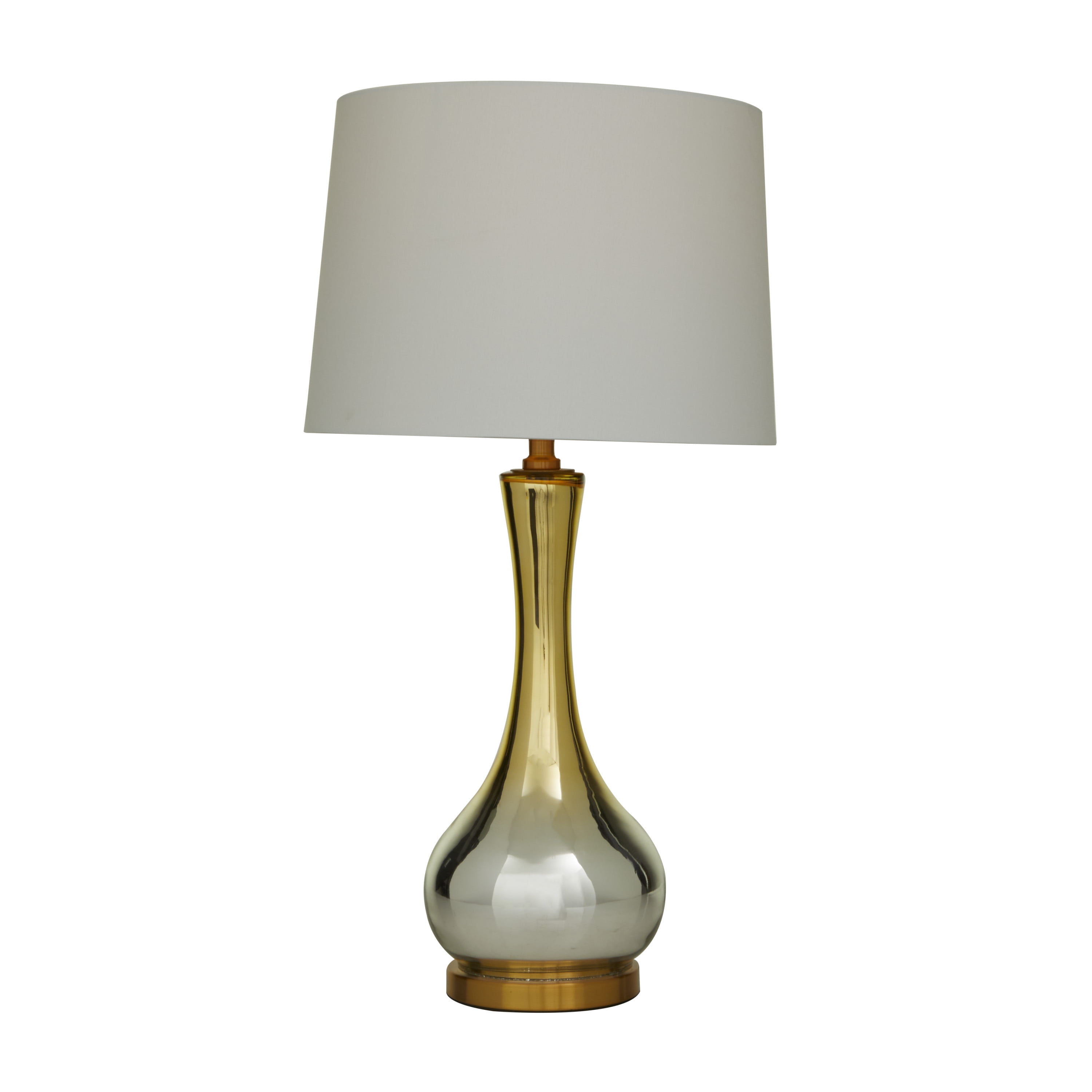 DecMode 27" Gold Table Lamp with White Microfiber Shade - Walmart.com
