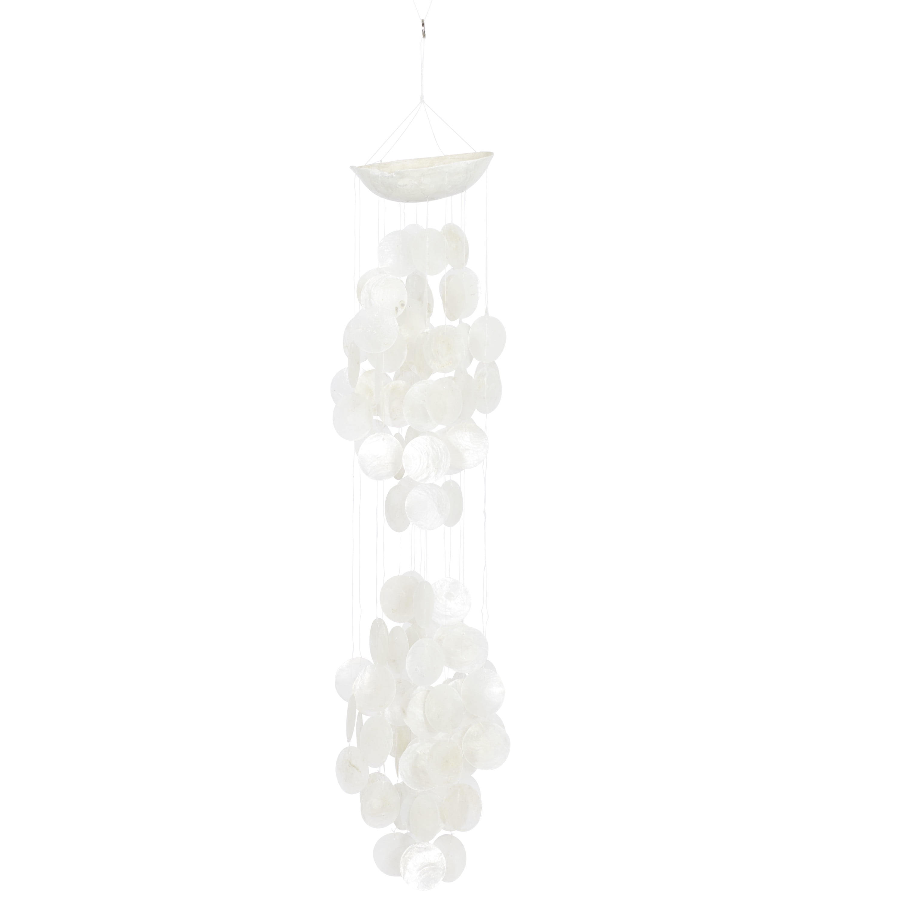 DecMode 27" White Capiz Shell Waterfall Windchime - Walmart.com