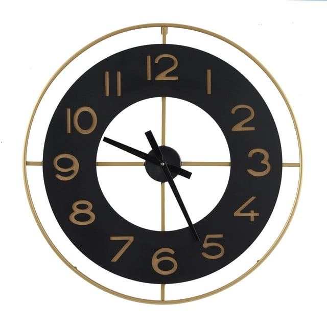 Free Shipping! DecMode 28 Inch Gold Metal Wall Clock with Gold Accents ...