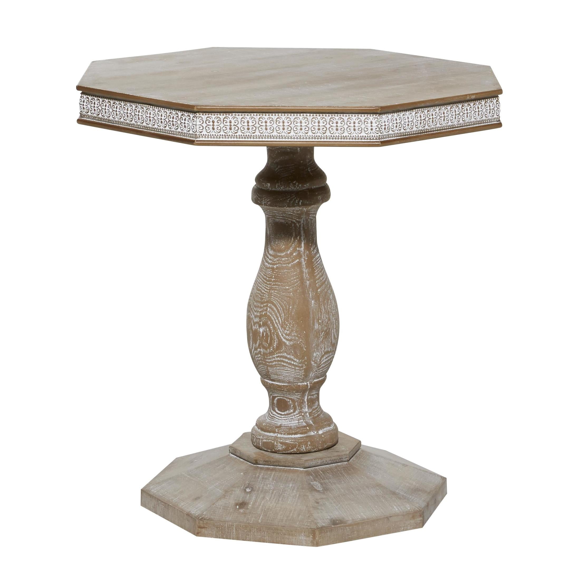 DecMode 28" x 30" Brown Wood Handmade Intricately Carved Scroll Accent ...