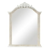 DecMode Cream Arched Scroll Wall Mirror - 28 x 37 Dimensions - Walmart.com