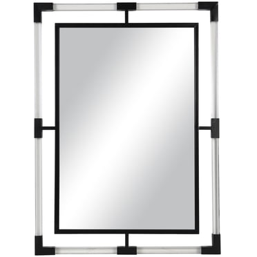 DecMode 23" x 39" Black Abstract Oval Wall Mirror - Walmart.com
