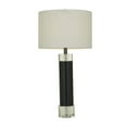 DecMode 29" Slender Stand Black Table Lamp with White Cotton Shade ...