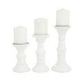 DecMode White Mango Wood Candle Holder Set - Walmart.com