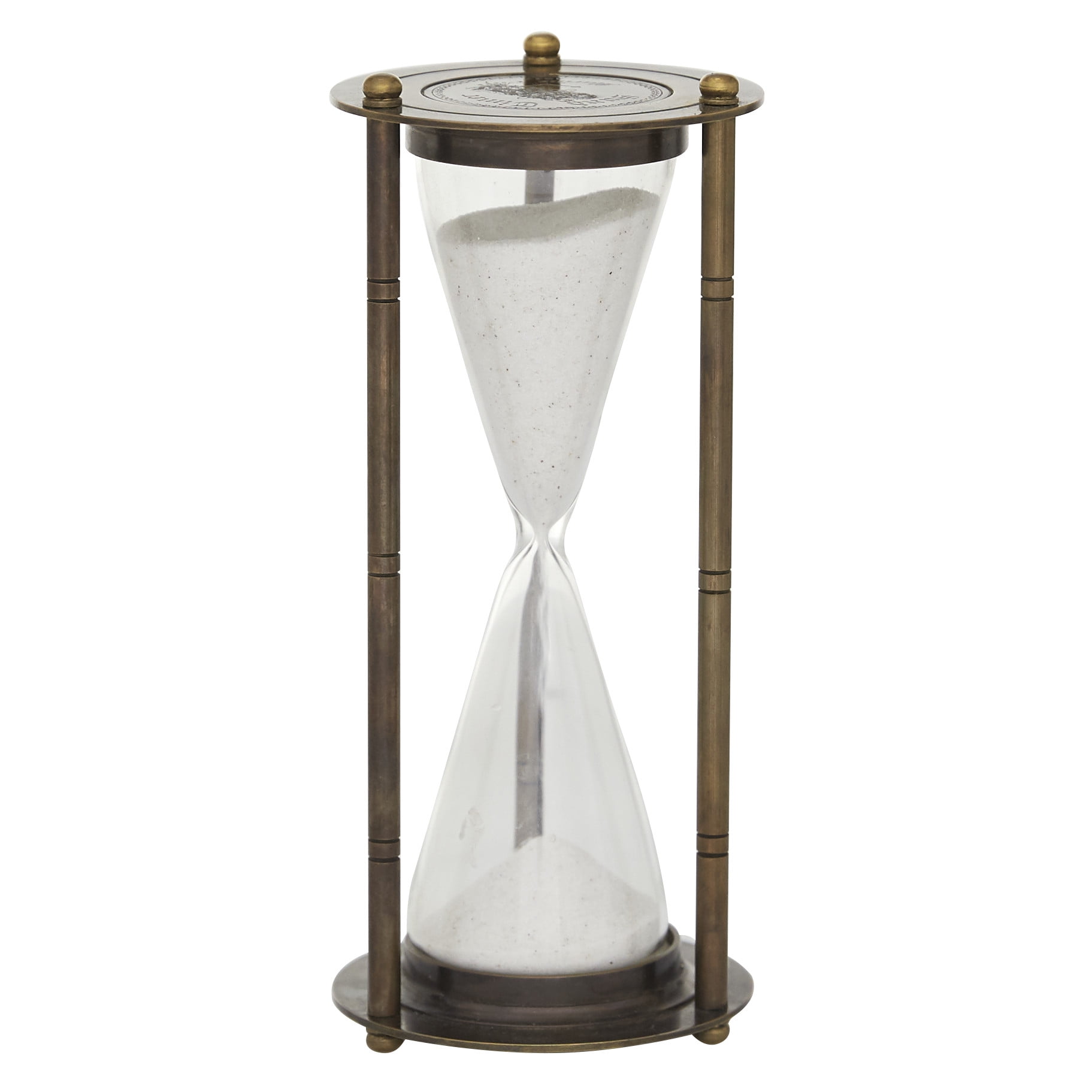 DecMode 3x7 Brown Aluminum Hourglass Sand Timer Contemporary Design ...