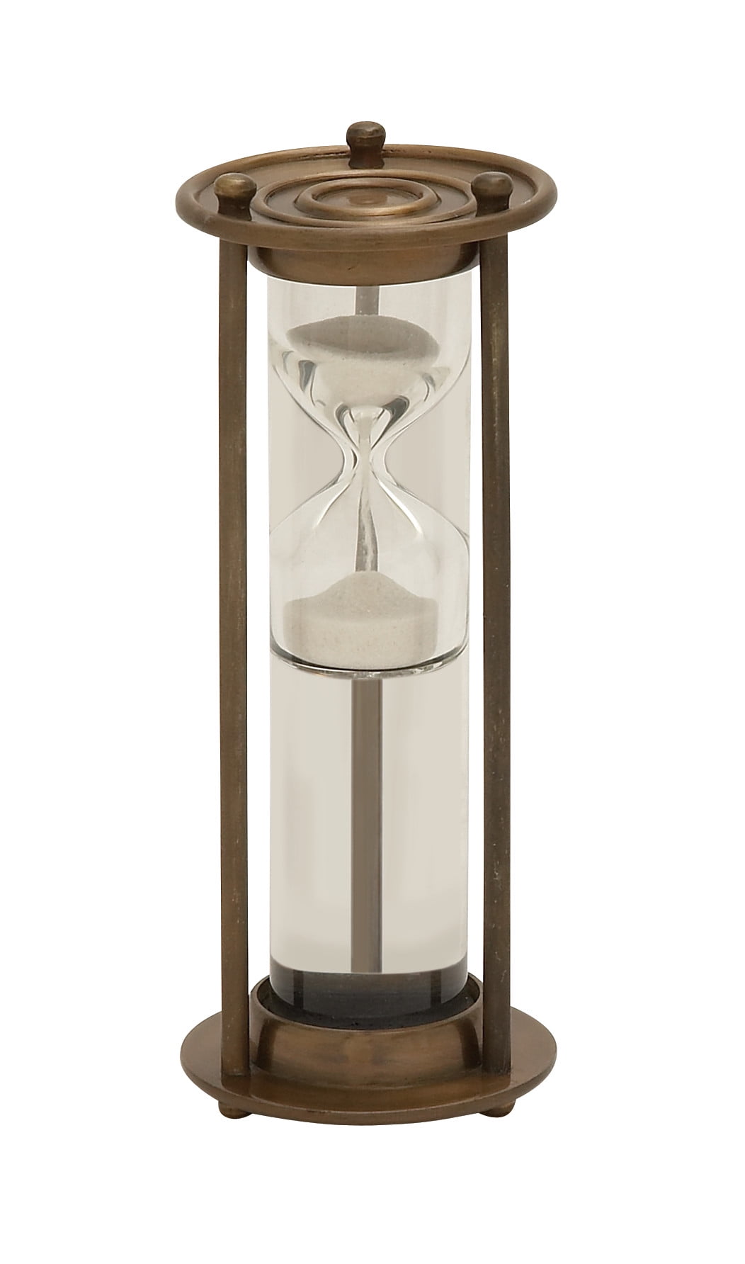DecMode 3" x 8" Brown Aluminum Metal Hourglass Sand Timer with Water ...