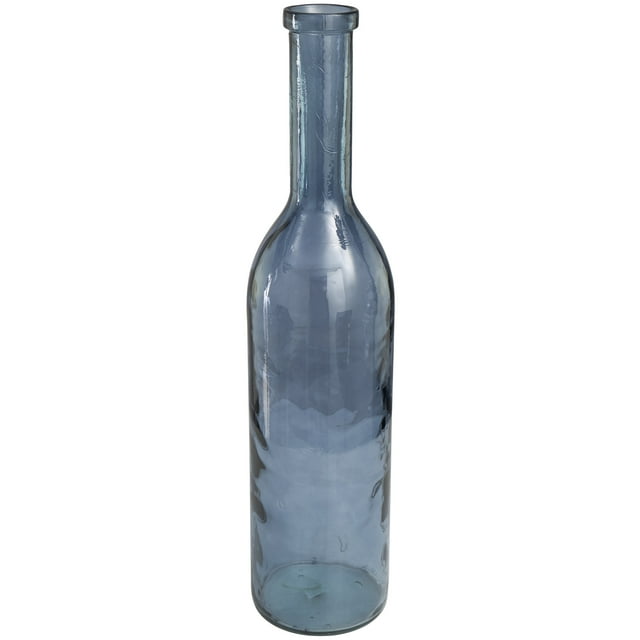 Free Shipping! DecMode 30" Tall Spanish Bottleneck Blue Recycled Glass ...