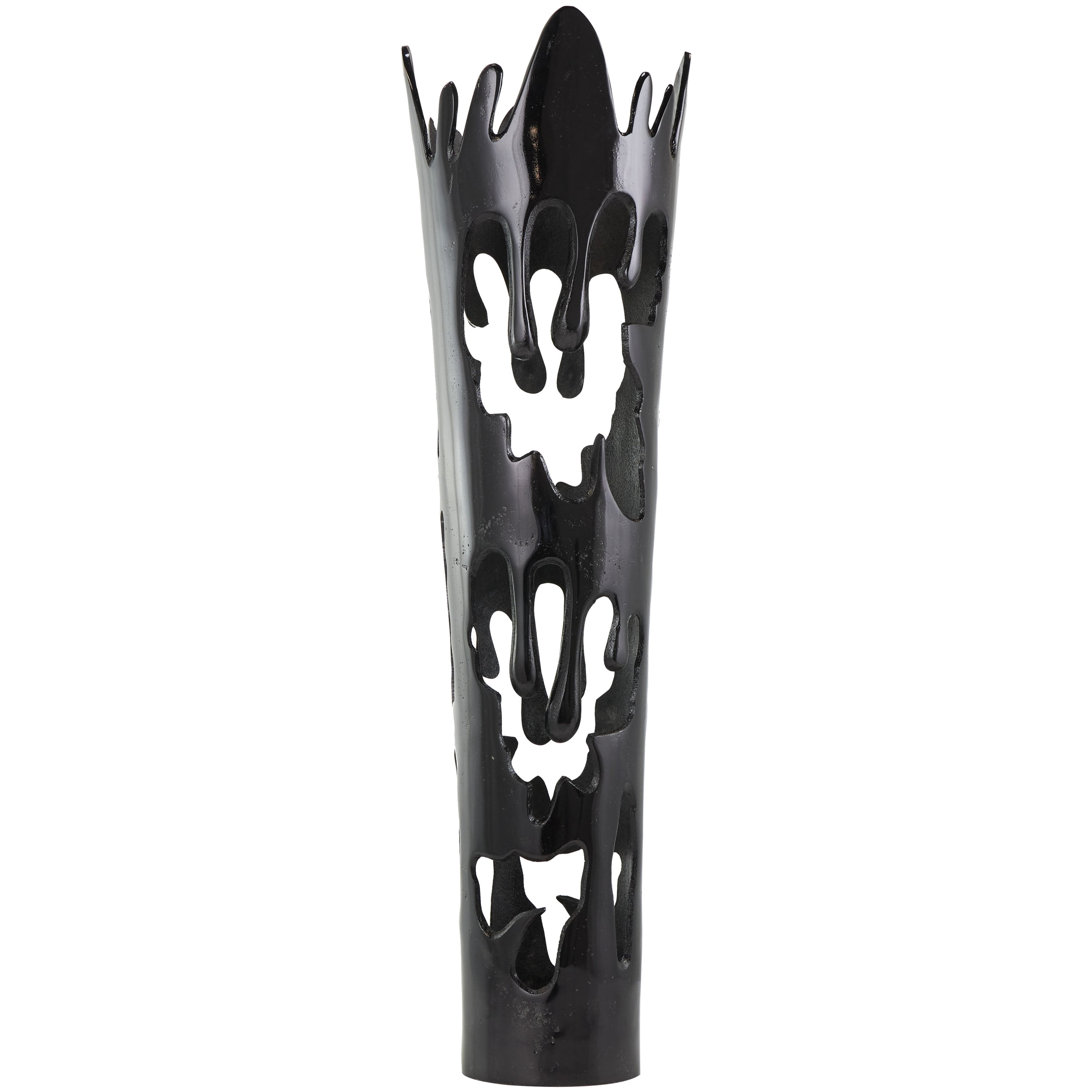DecMode 31" Drip Black Aluminum Vase with Melting Designed Body ...