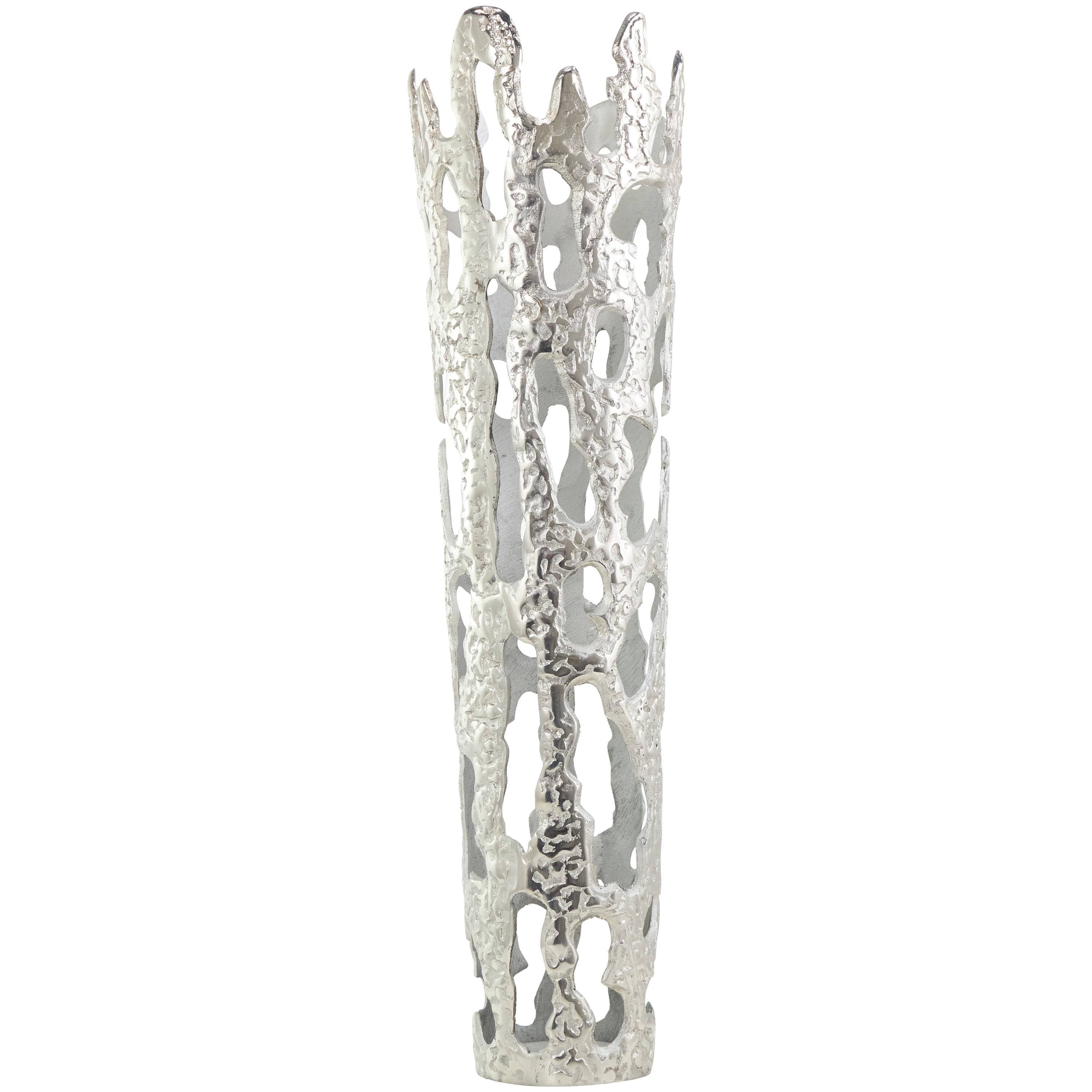 Free Shipping! DecMode 31 Inch Drip Silver Aluminum Round Vase with ...