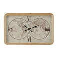 DecMode 31" x 20" Brown Glass World Map Wall Clock - Walmart.com