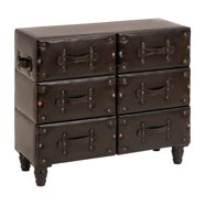 River of Goods Braxton Faux Leather Storage Trunk - Walmart.com
