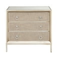 DecMode 32" x 32" Beige Wood Upholstered Front Panel 3 Drawer Chest ...
