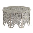 Free Shipping! DecMode 33x18 Light Gray Wood Handmade Carved Floral ...