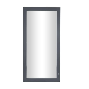 DecMode Large Round Industrial Gray Metal Wall Mirror with Overlapping ...