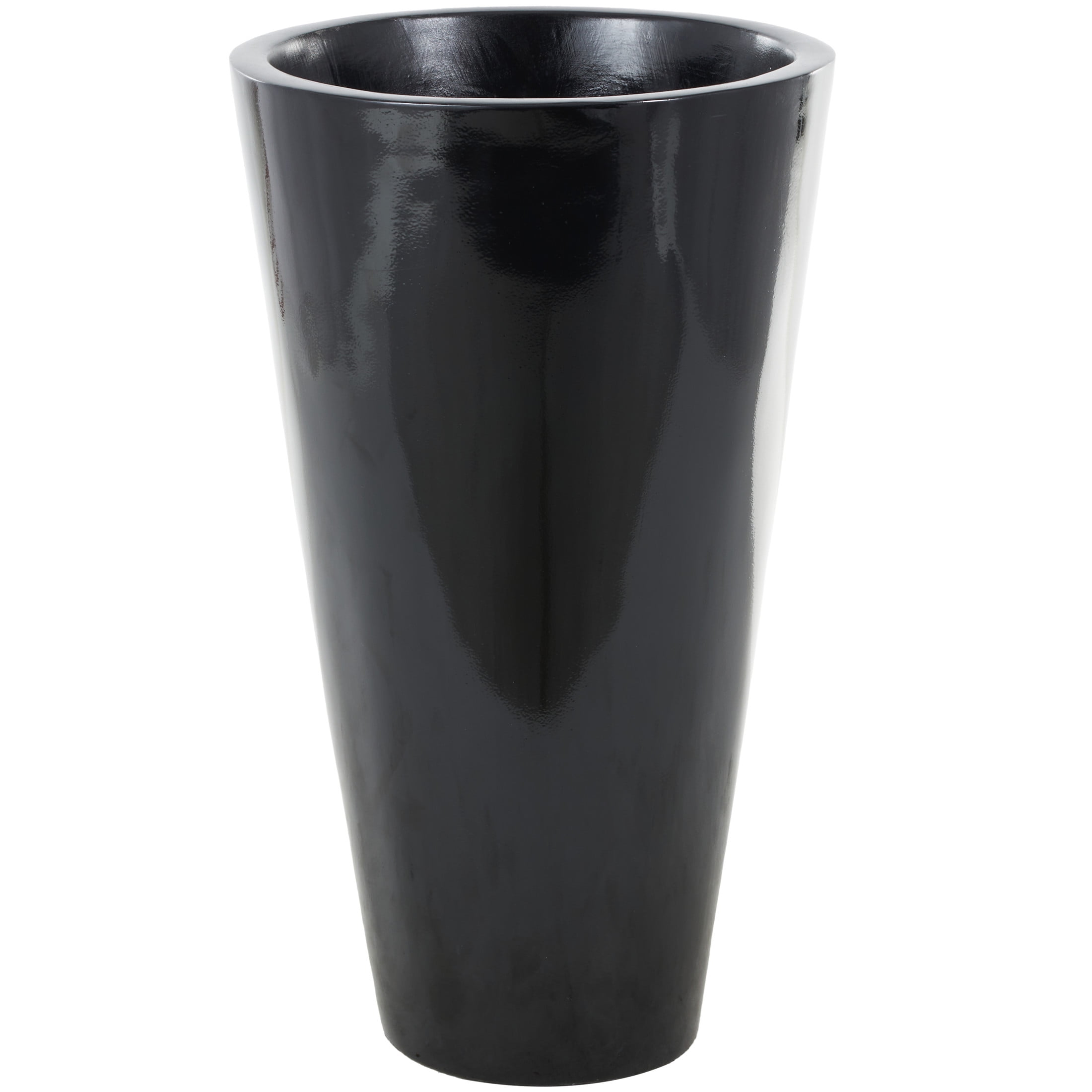 DecMode 35" Floor Black Fiberglass Vase - Walmart.com