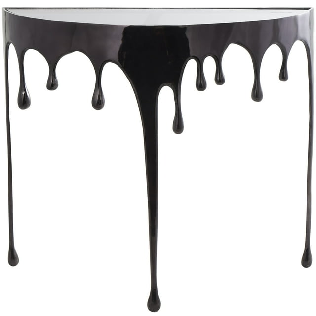 DecMode 36 x 32 Black Aluminum Console Table with Melting Legs and ...