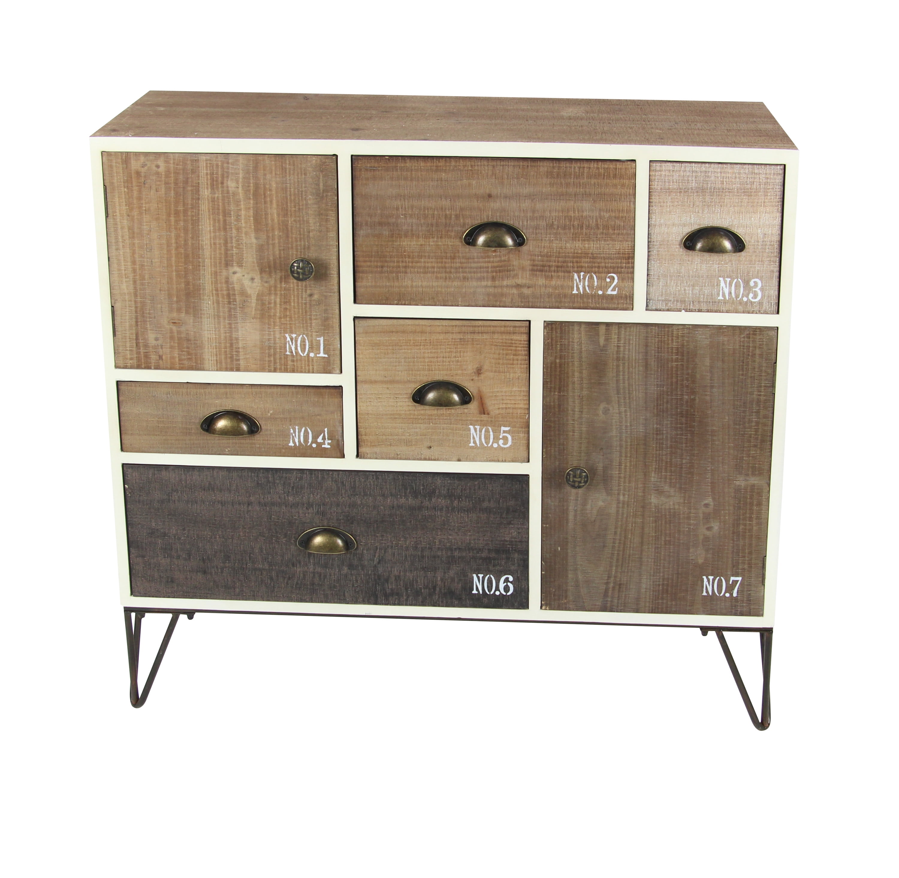 Free Shipping! DecMode 36 x 33 Brown Wooden Chest with Dome Handles and ...