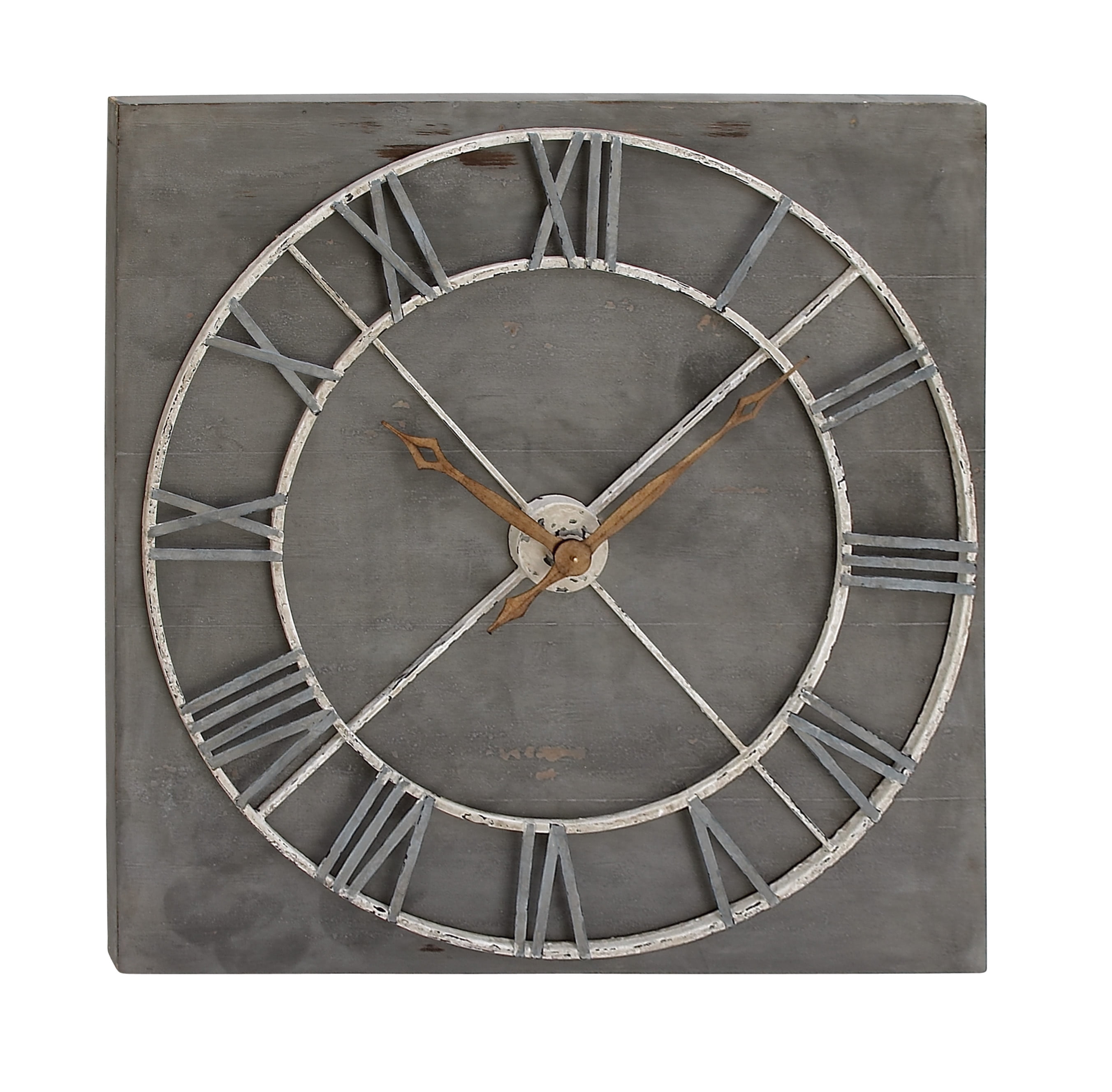 DecMode 36 x 36 In. Grey Wood Industrial Wall Clock - Walmart.com
