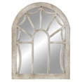 DecMode 36" x 44" Beige Window Pane Inspired Wall Mirror with Arched ...