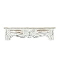 DecMode 36" x 6" Distressed 1-Tier White Scroll Wall Shelf - Walmart.com